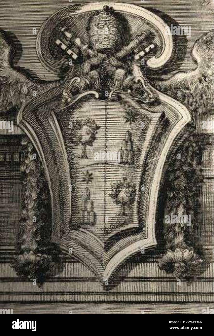 Bernini's coat of arms of Alexander VII in the Tomb of Alexander VII in ...