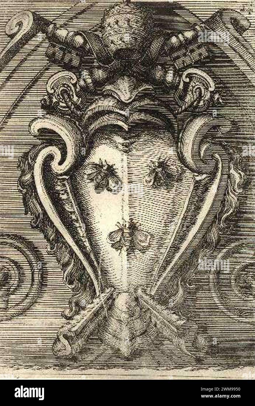 Bernini's coat of arms of Urban VIII in the Fontana della Barcaccia by ...