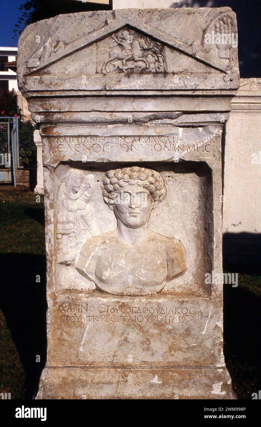 Beroia, funerary altar of Kaipianos Helenos Stock Photo - Alamy