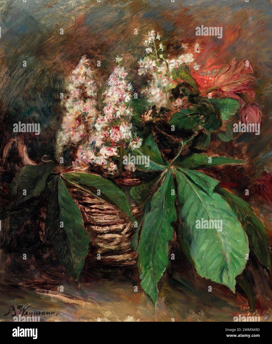Bertha Wegmann Still Life With A Basket With Branches From A Chestnut ...