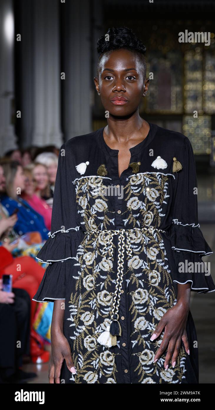 London, UK, 16th February 2024, Goose Island Fashion Show is a dazzling ...