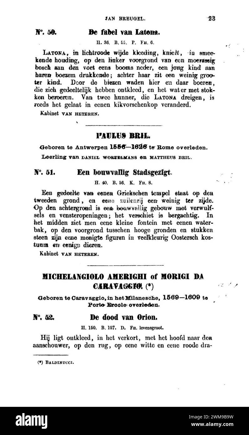 Beschrijving der schilderijen op 's (1858) p 023 Stock Photo - Alamy