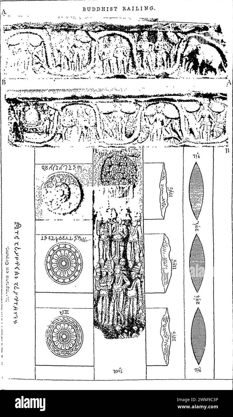 Besnagar Buddhist railings Stock Photo - Alamy