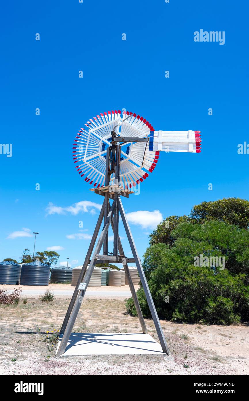 Vertical view of a William Riddle windmill made in 1899-1940, Penong ...