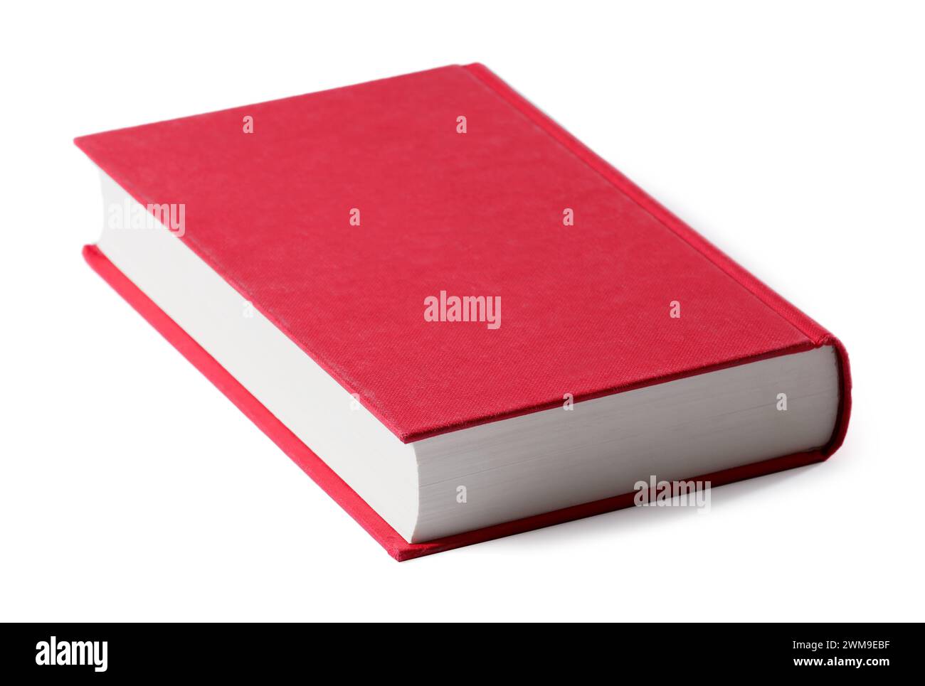 One closed red hardcover book isolated on white Stock Photo - Alamy