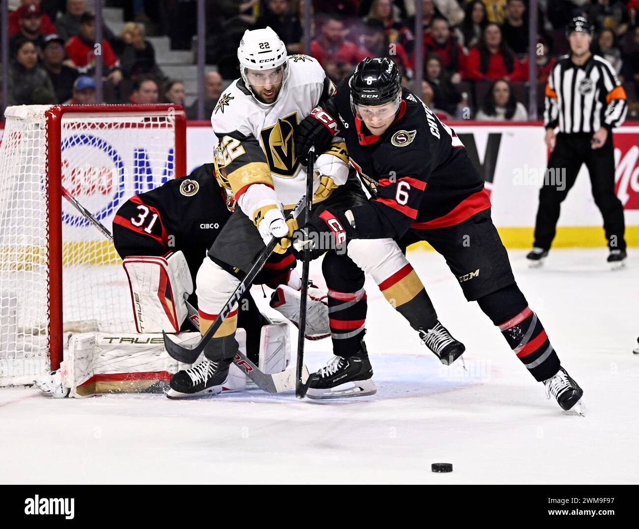 Ottawa Senators Defenseman Jakob Chychrun 6 Keeps Vegas Golden