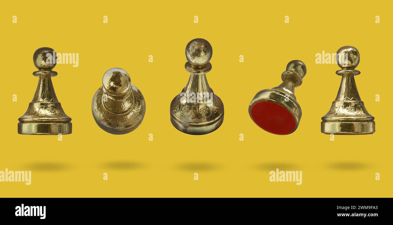 Chess pawns in air on golden background, banner design Stock Photo - Alamy