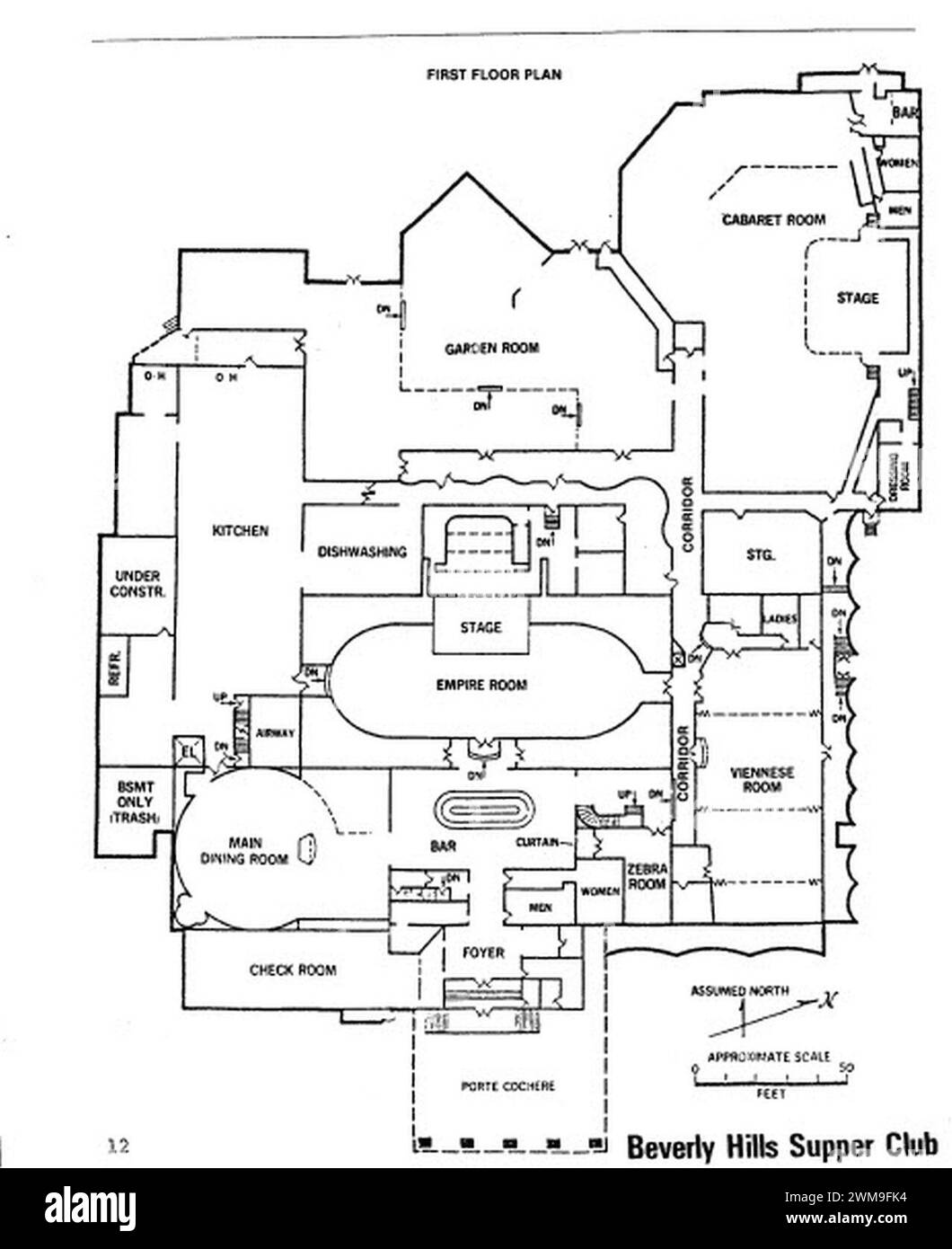 Beverly Hills Supper Club floor plan Stock Photo - Alamy