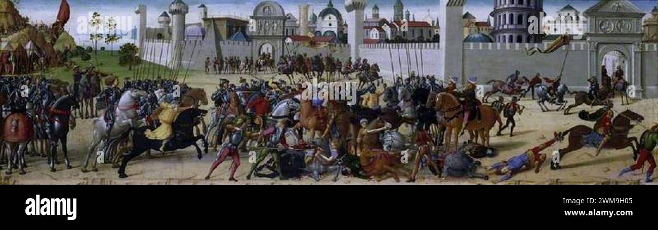 Biagio d'Antonio (1446-1516) - The Siege of Troy, the Death of Hector ...
