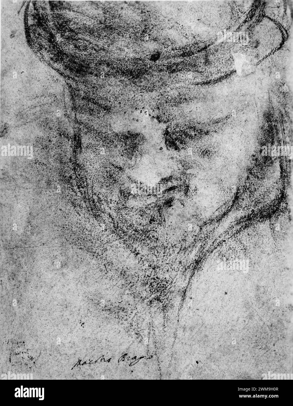 Biagio Pupino - Study of a mans's head, looking down Stock Photo - Alamy