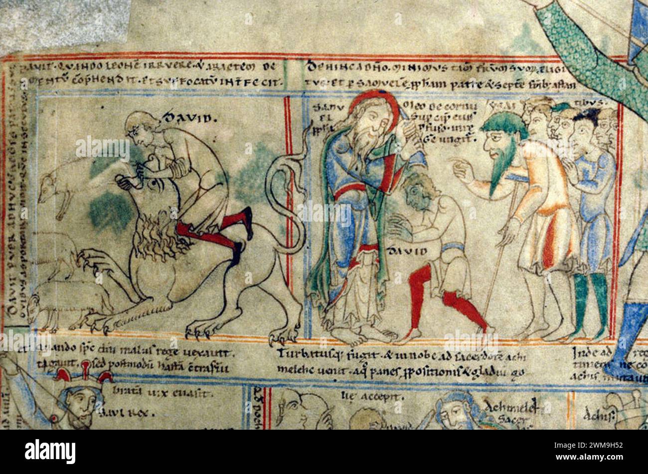 Bible Etienne Harding 14 13 Onction de David par Samuel Stock Photo - Alamy