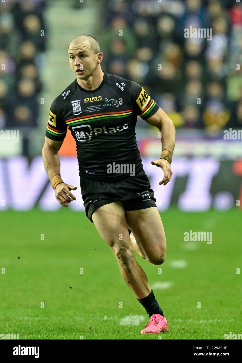 Dylan Edwards of Penrith Panthers, during the 2024 World Club Challenge ...