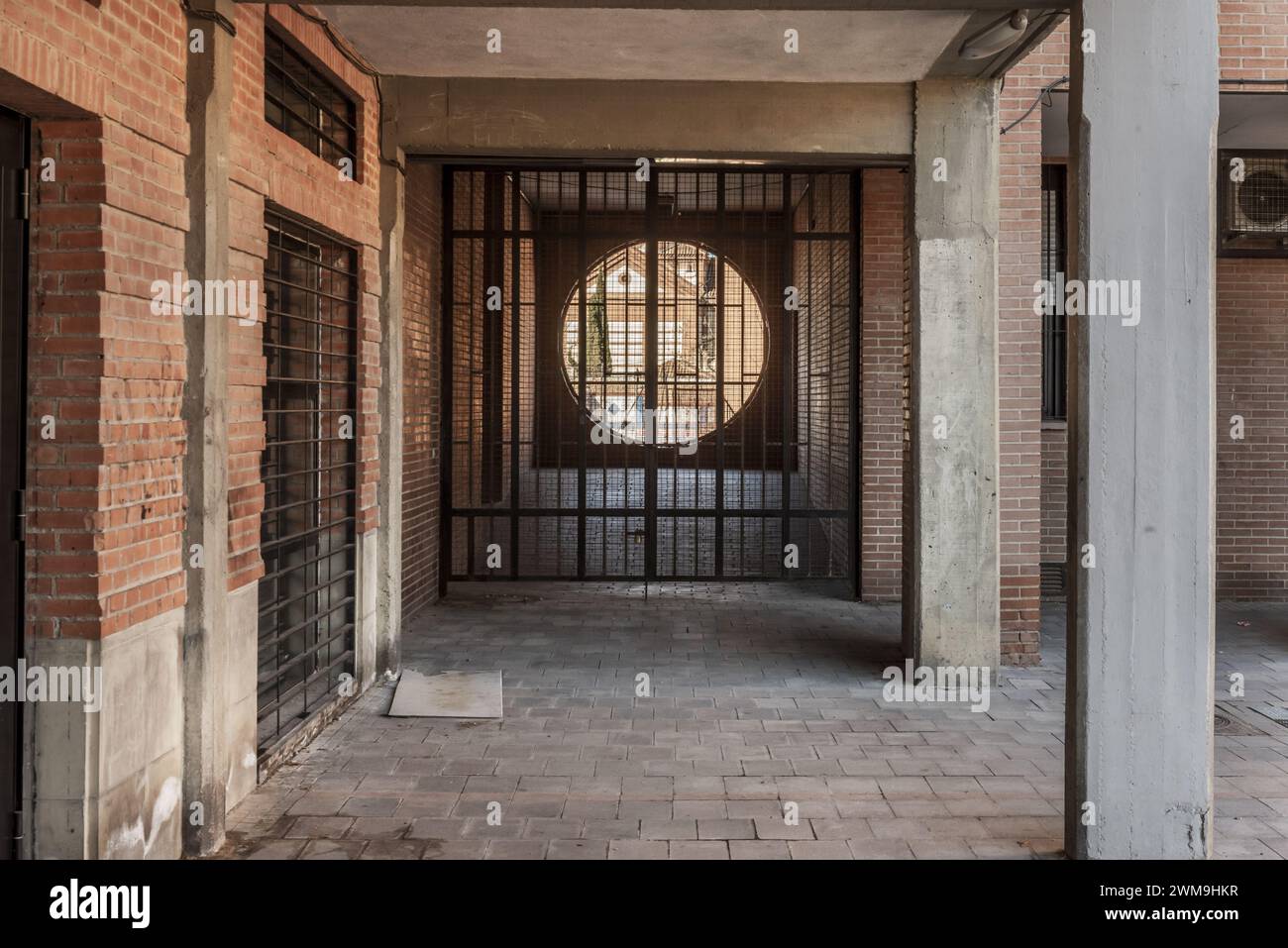 Ground floor of a residential building with empty premises and walking ...