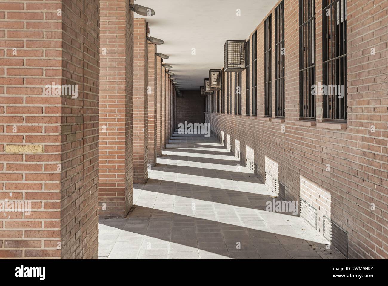 Ground floor of a residential building with empty premises and walking ...