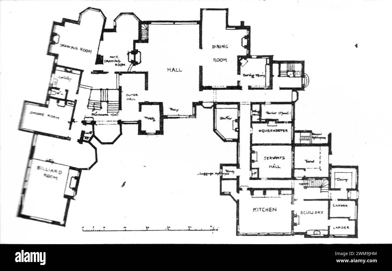 Bidston Court, floorplan, fig 18 (Modern Homes, 1909 Stock Photo - Alamy