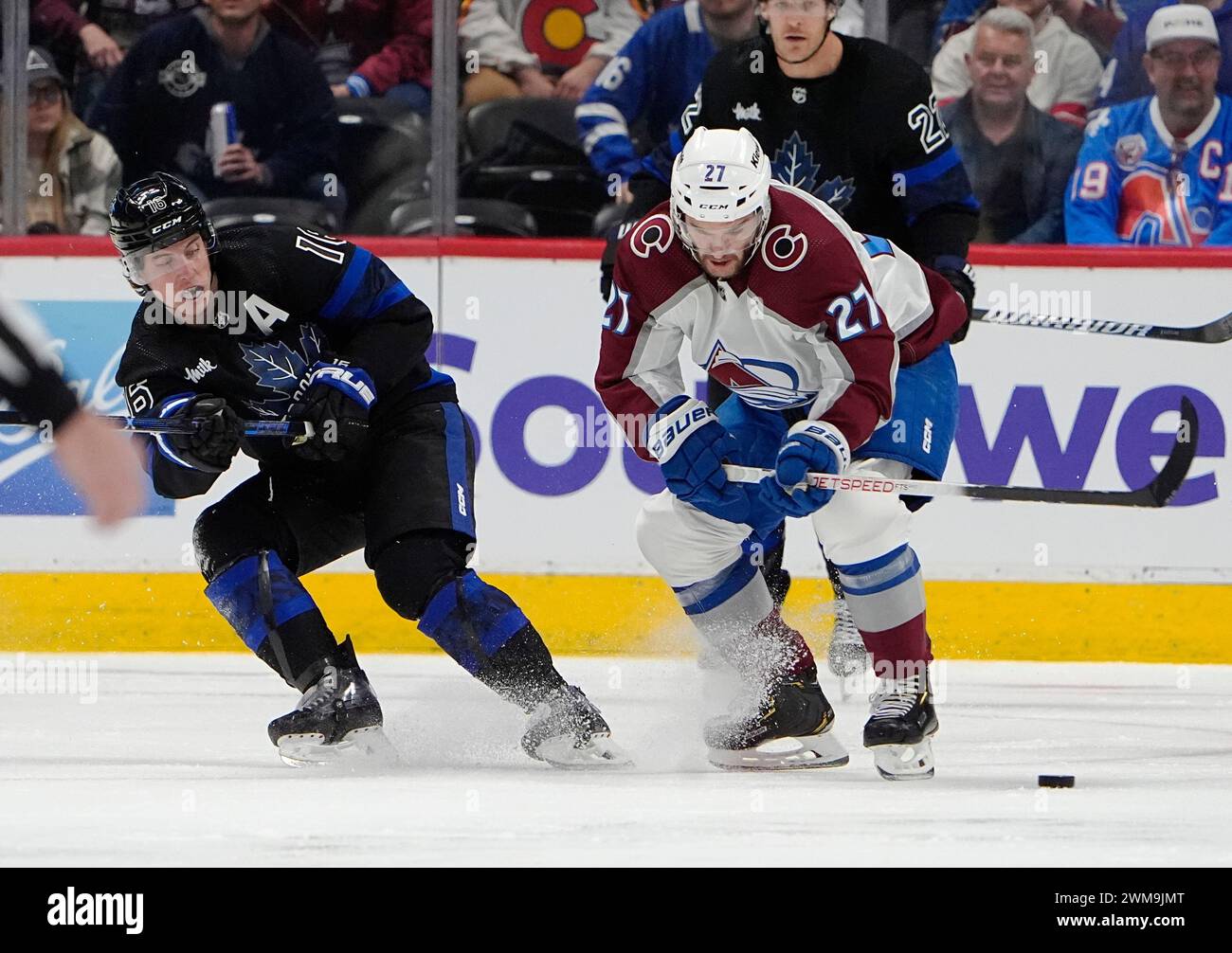 Toronto Maple Leafs right wing Mitchell Marner, left, and Colorado ...