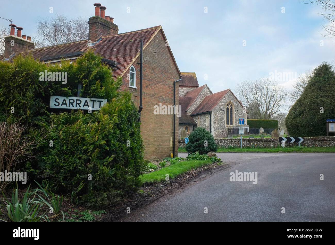 Entrance to the countryside village of Sarratt, Hertfordshire, England ...