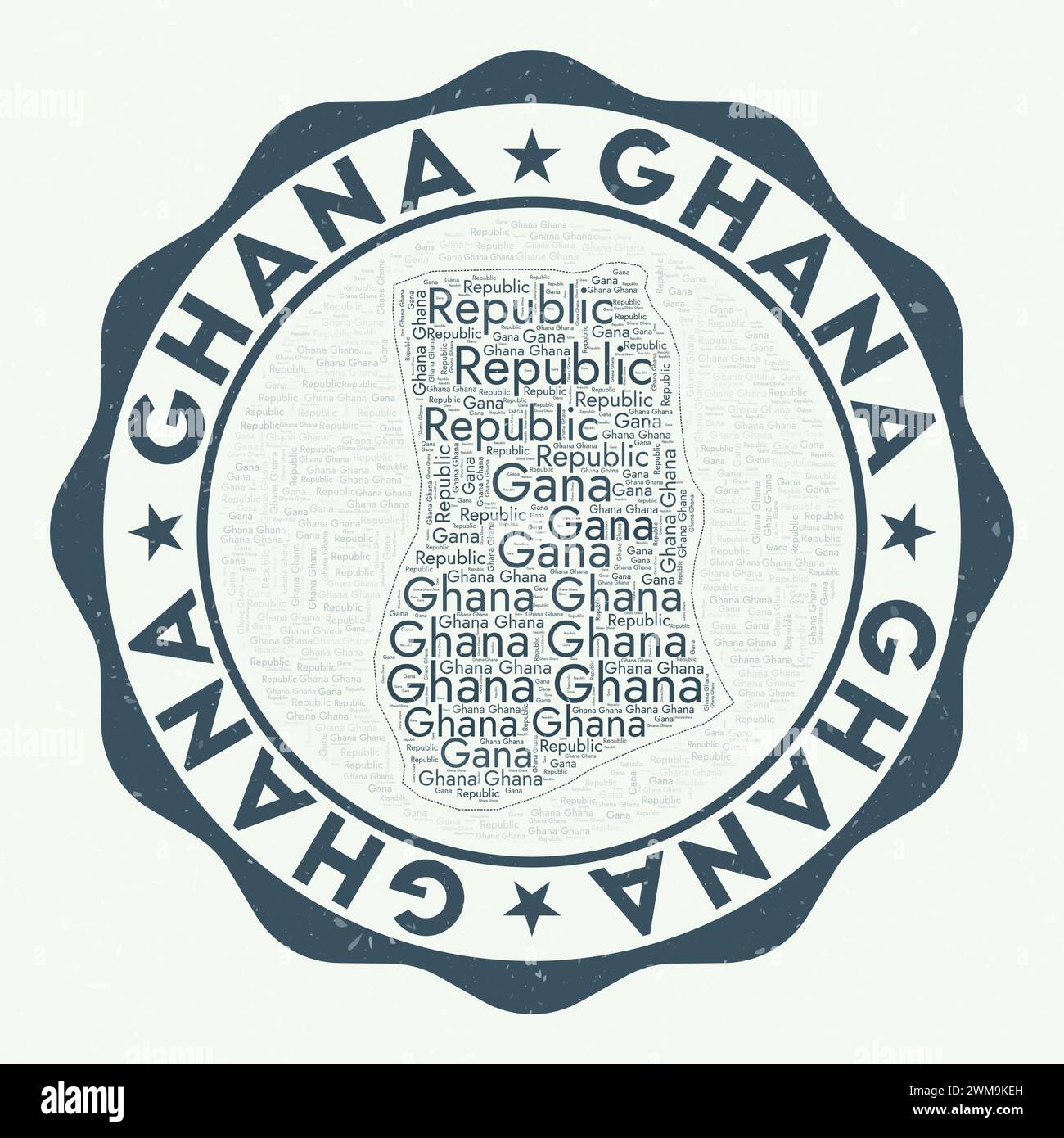 Ghana logo. Authentic country badge with word cloud in the shape of ...
