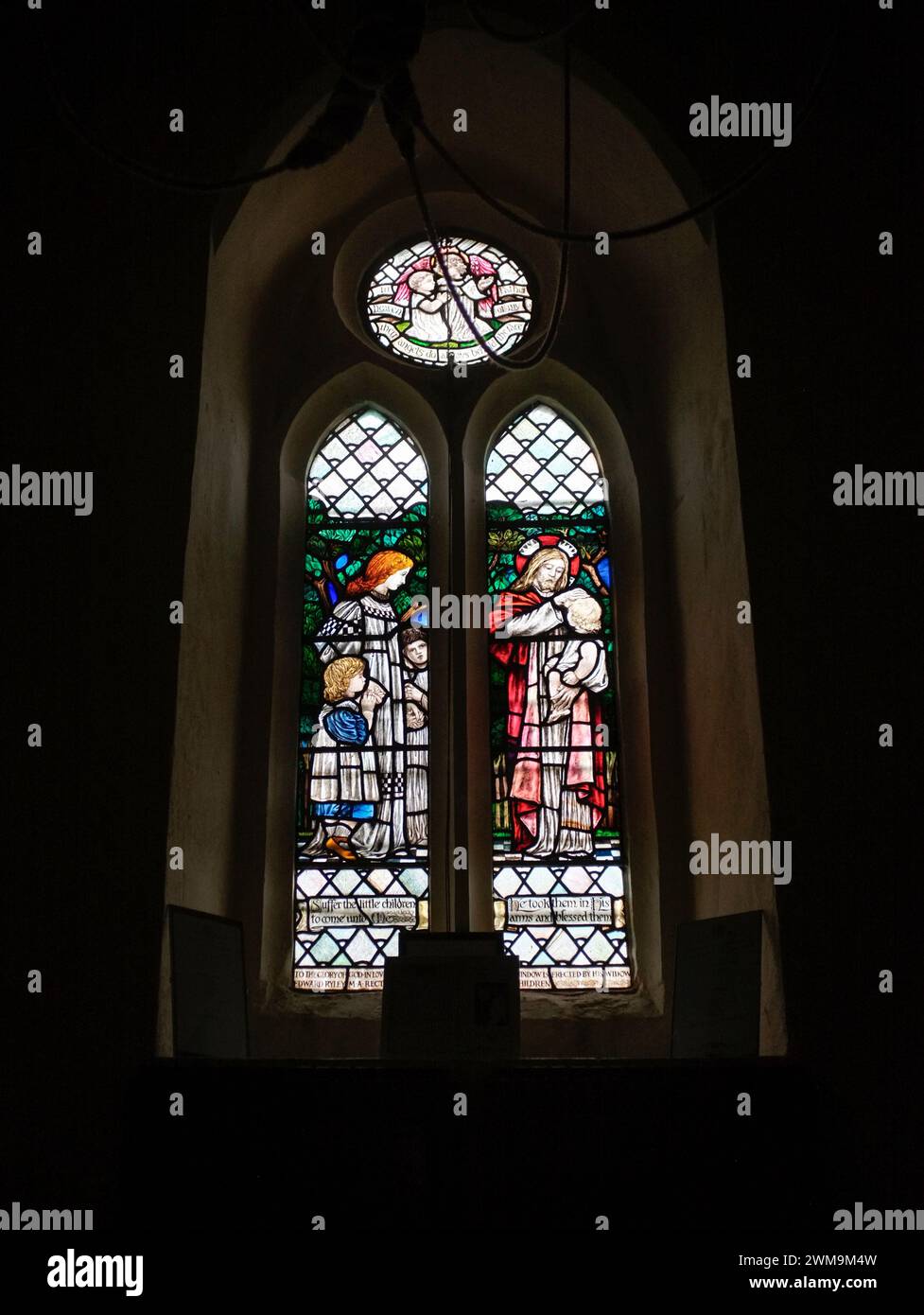 Stained Glass Windows in The 12th century Church of the Holy Cross, or ...