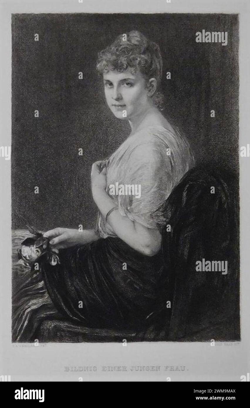 Bildnis einer jungen Frau. Radierung von Doris Raab nach Friedrich ...