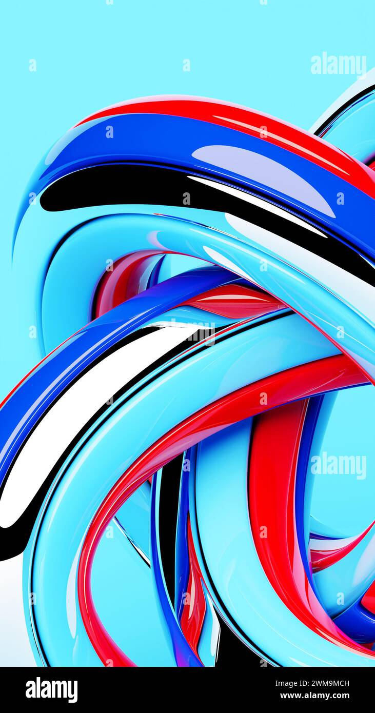 3D rendering, abstract bright figure . Colorful creative wallpaper with ...