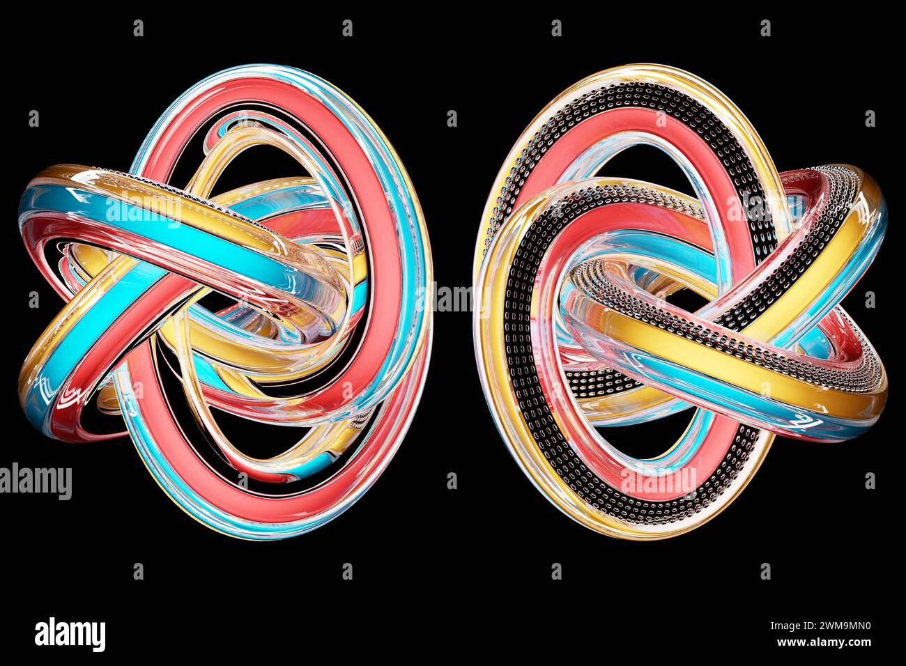 3D rendering, abstract bright figure . Colorful creative wallpaper with ...