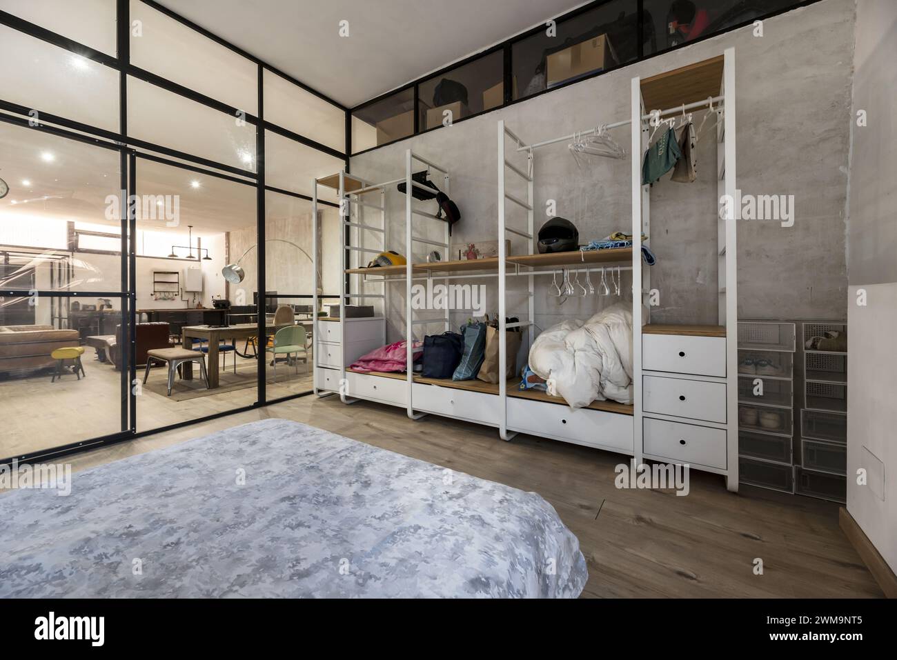 Empty metal double bed frame with mattress hi-res stock photography and ...