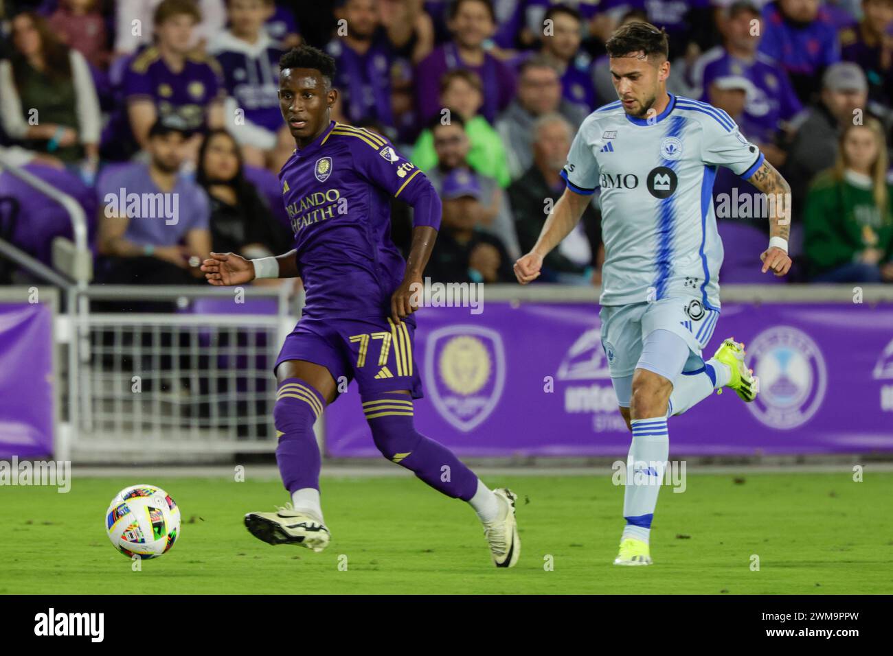 Orlando City forward Iván Angulo (77) and CF Montréal midfielder ...