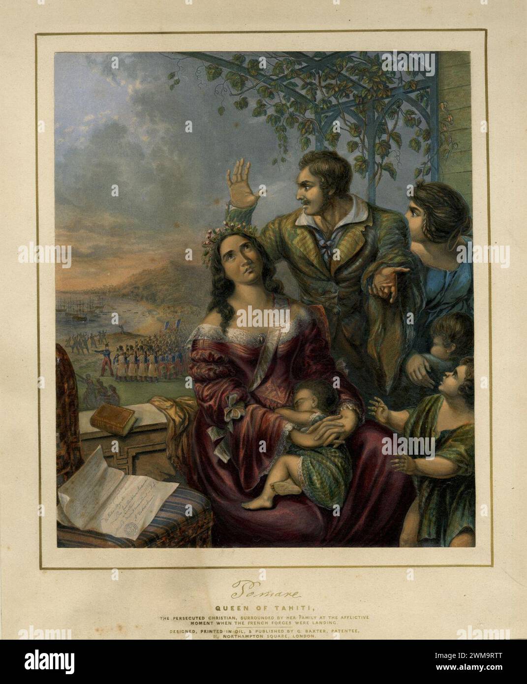 Pomare, Queen of Tahiti, the persecuted Christian, by George Baxter ...