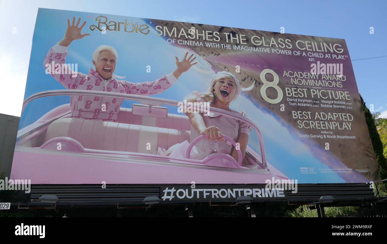 Los Angeles, California, USA 23rd February 2024 Barbie Billboard with ...