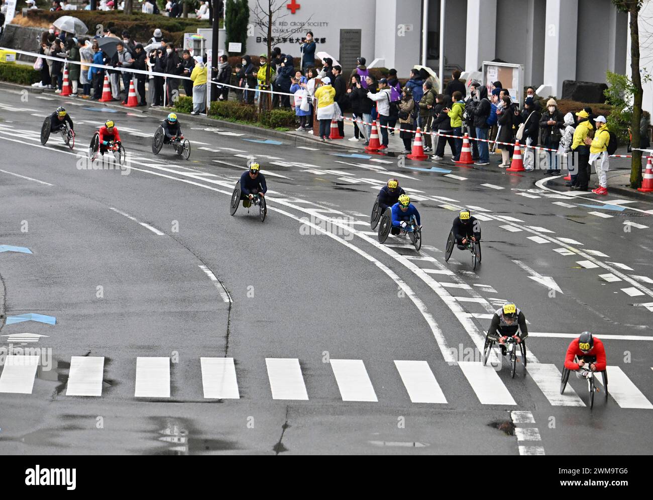 Wheelchair runners compete during 2024 Osaka Marathon in Osaka City ...