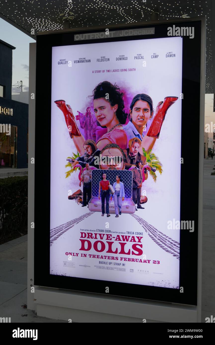 Los Angeles, California, USA 23rd February 2024 Drive-Away Dolls Bus ...