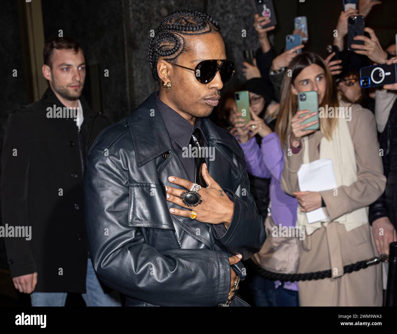 ASAP Rocky leaving his hotel to attend Bottega Veneta Fashion show ...