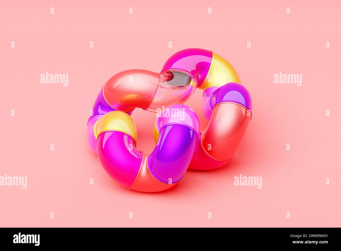 3D rendering, abstract bright figure . Colorful creative wallpaper with ...