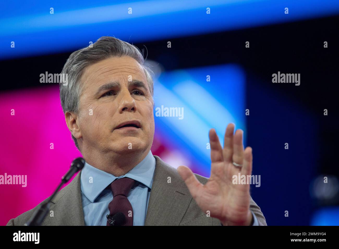 National Harbor, Maryland, USA. 24th Feb, 2024. Tom Fitton at the 2024 ...