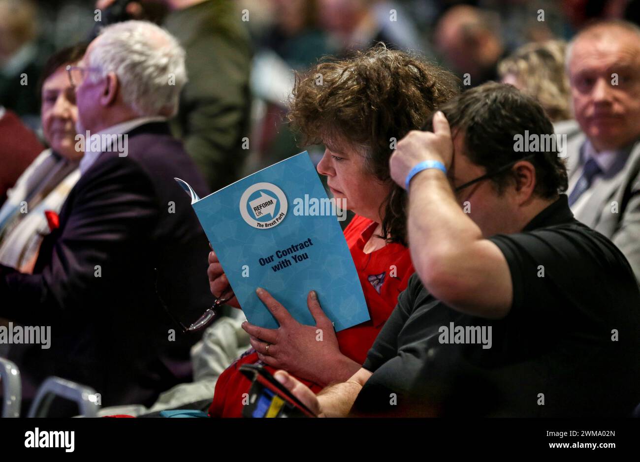 Doncaster, UK. 24th Feb, 2024. Supporters at conference take moment to ...