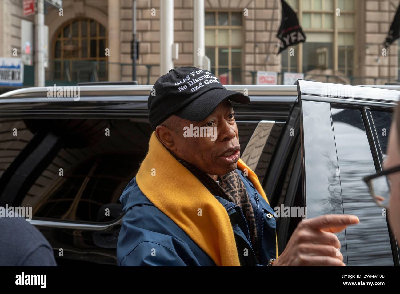 NEW YORK, NEW YORK - FEBRUARY 24: New York City Mayor Eric Adams (C ...