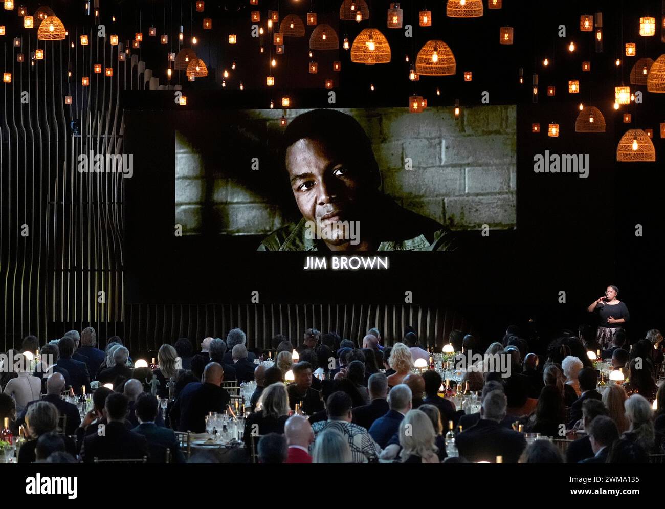 Actor Jim Brown is shown during an in memoriam segment during the 30th ...
