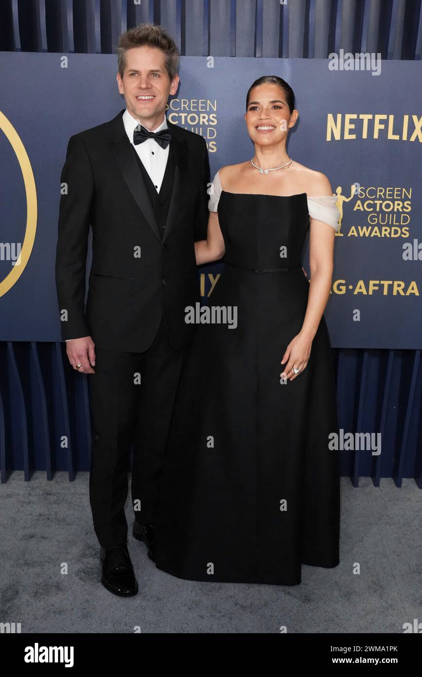 Ryan Piers Williams, left, and America Ferrera arrive at the 30th ...