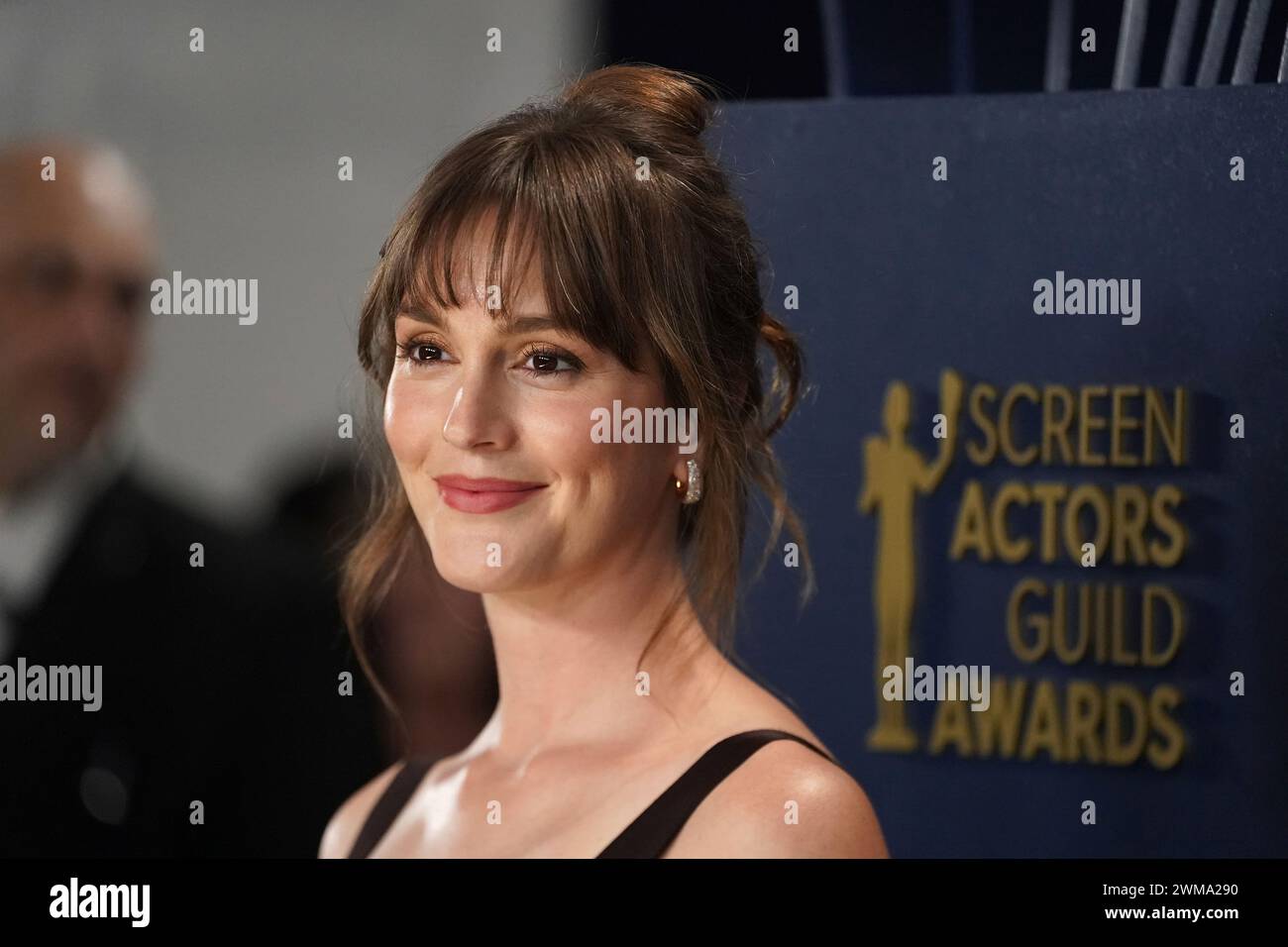 Leighton Meester arrives at the 30th annual Screen Actors Guild Awards ...