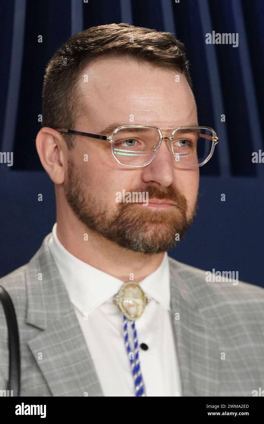 Micah Stock arrives at the 30th annual Screen Actors Guild Awards on ...