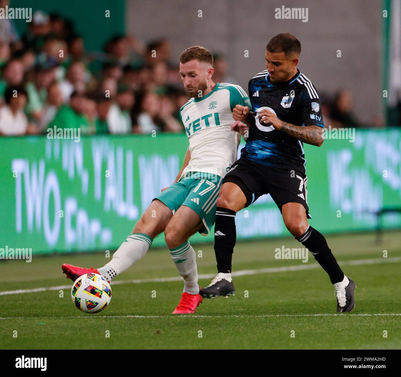 February 24, 2024: Austin FC defender JON GALLAGHER (17) passes the ...