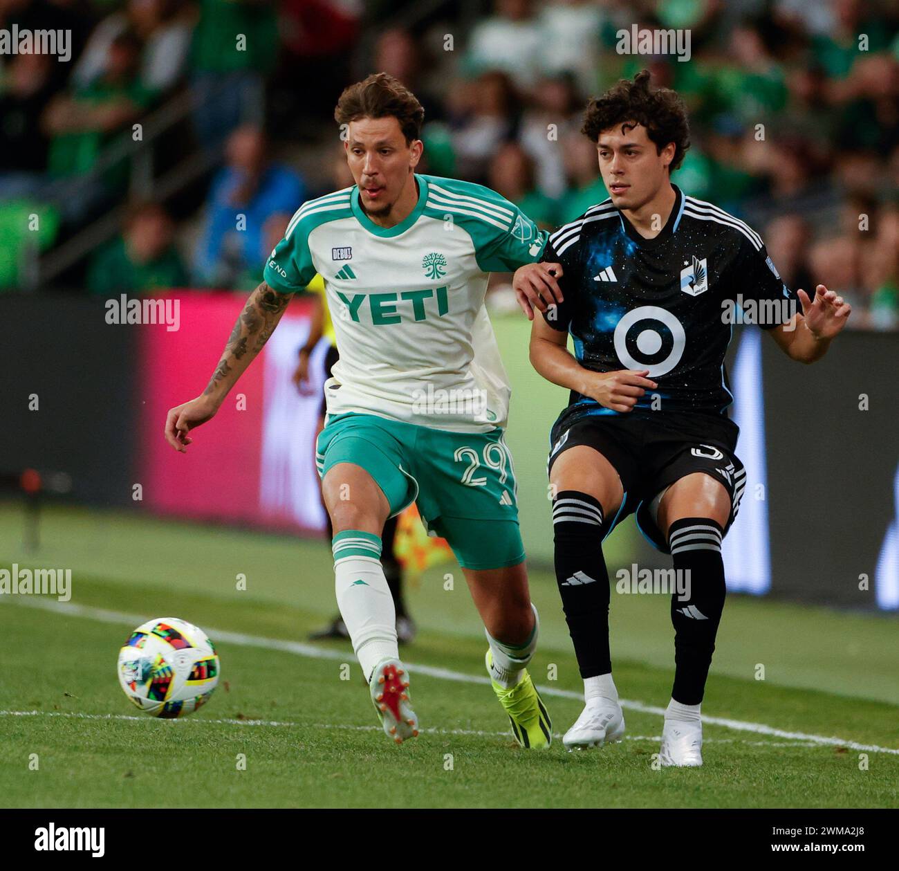 February 24, 2024: Austin FC defender GUILHERME BIRO (29) works against ...