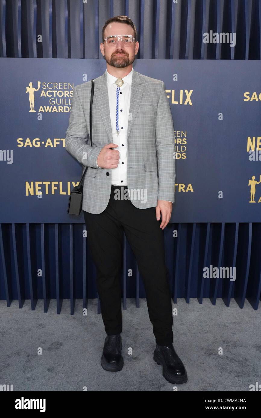 Micah Stock arrives at the 30th annual Screen Actors Guild Awards on ...