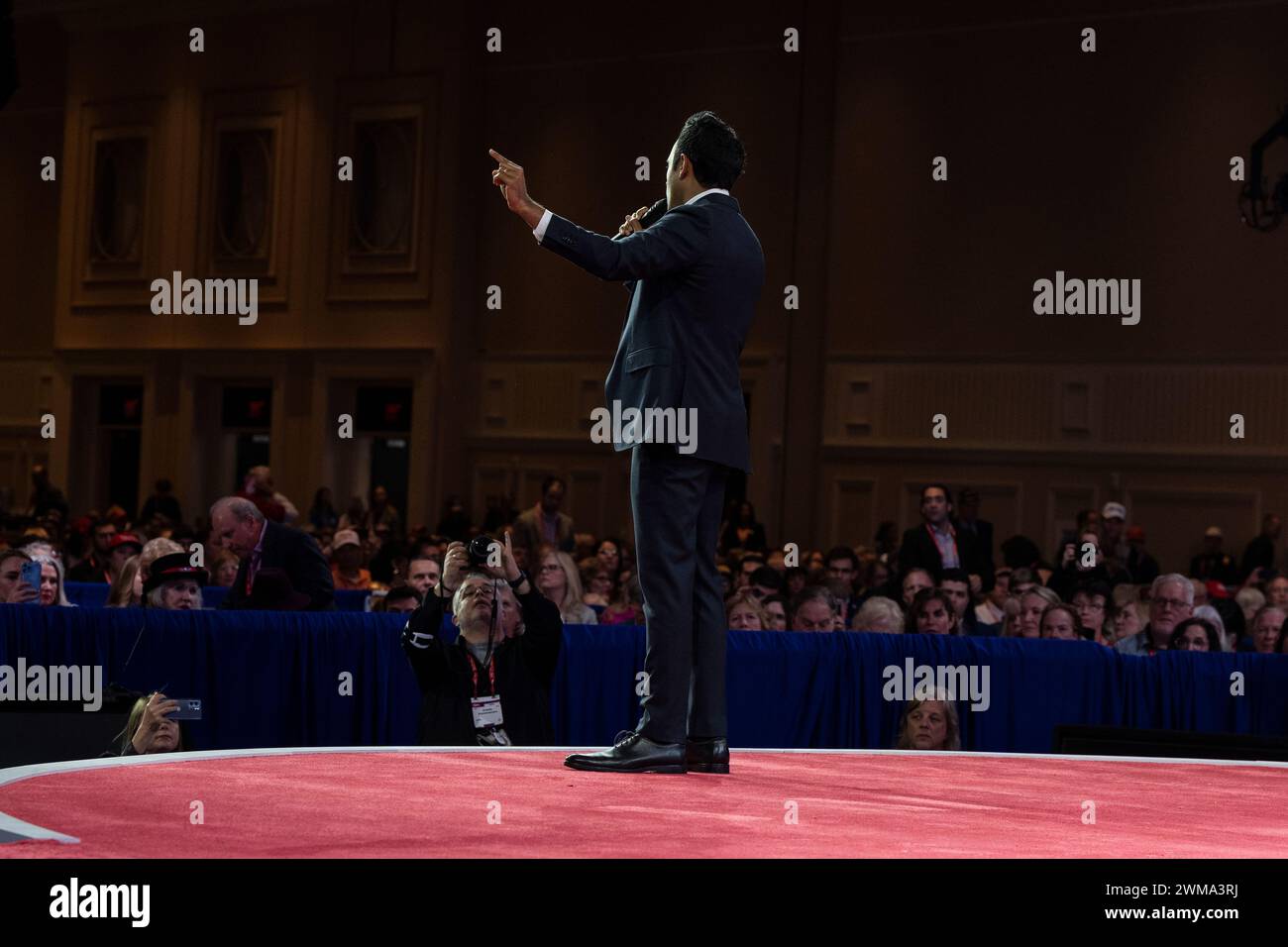Vivek Ramaswamy speaks during CPAC Conference 2024 at Gaylord National ...