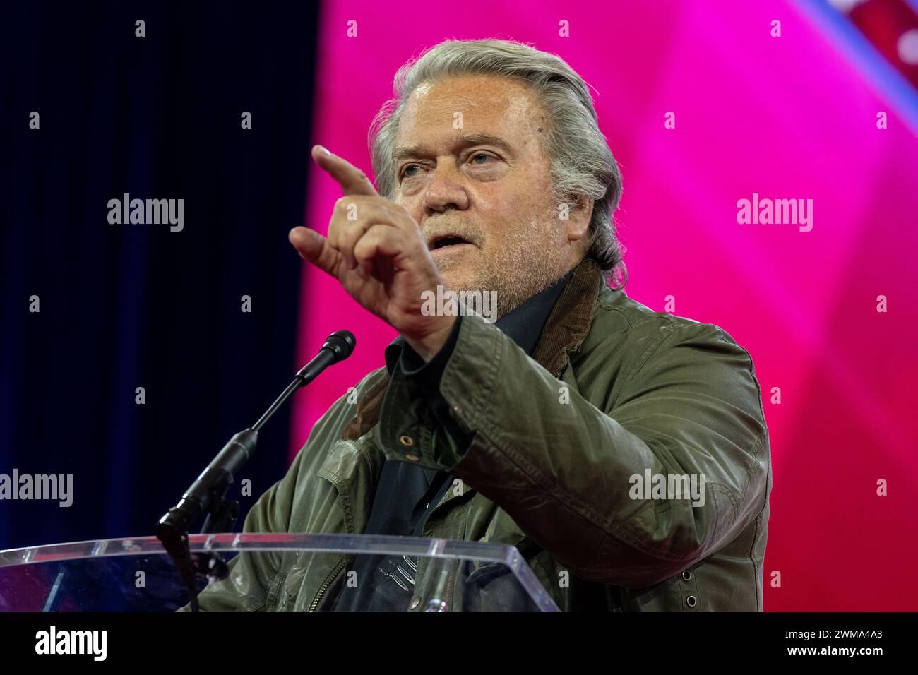 Steve Bannon speaks during CPAC Conference 2024 at Gaylord National ...