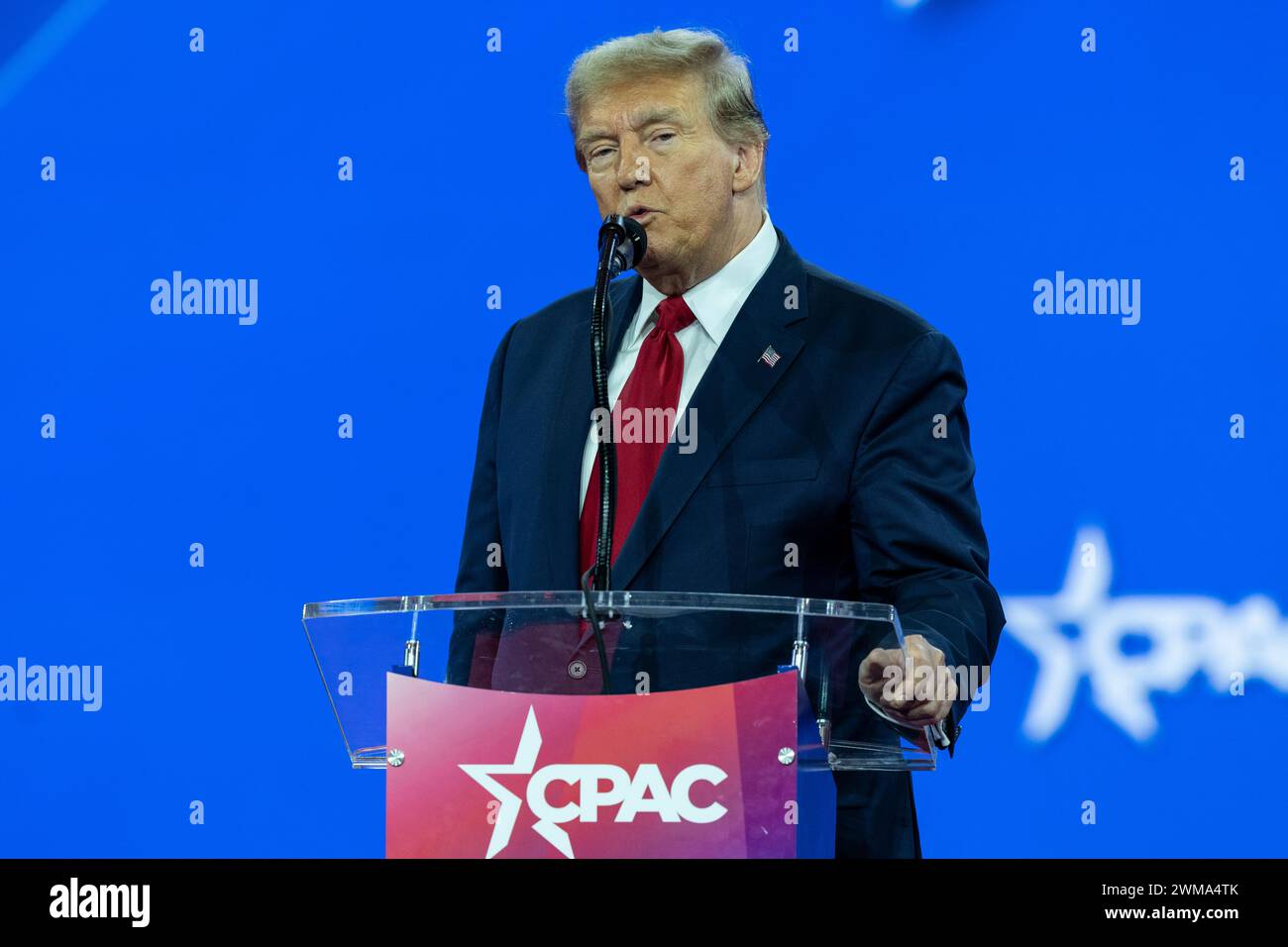 Former President Donald J. Trump speaks during CPAC Conference 2024 at ...