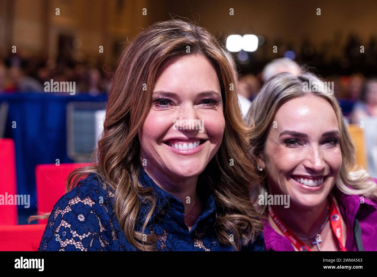 Mercedes Schlapp (L) attends CPAC Conference 2024 at Gaylord National ...