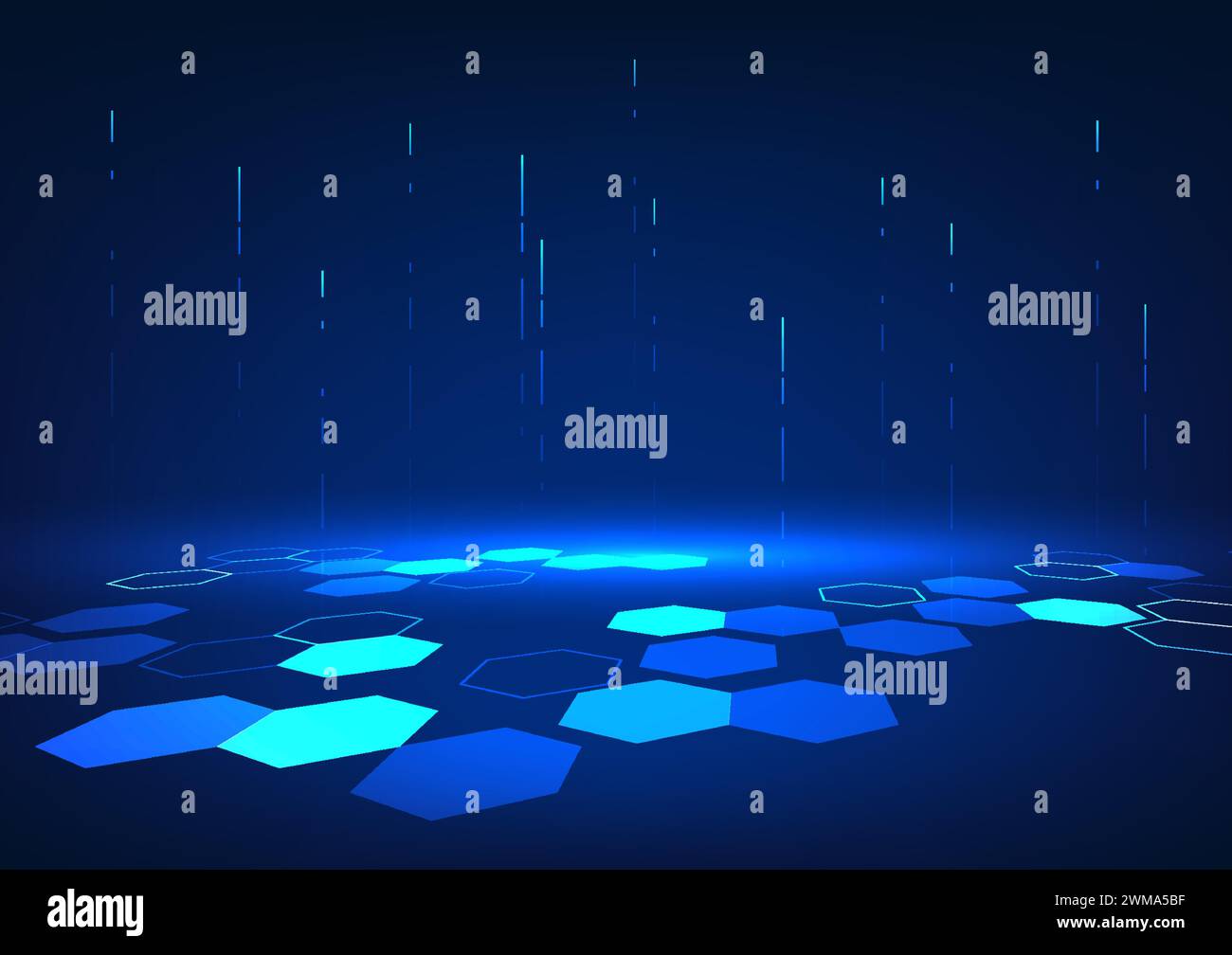 Abstract background technology Elements of interconnected hexagonal geometric lines Illustration ...