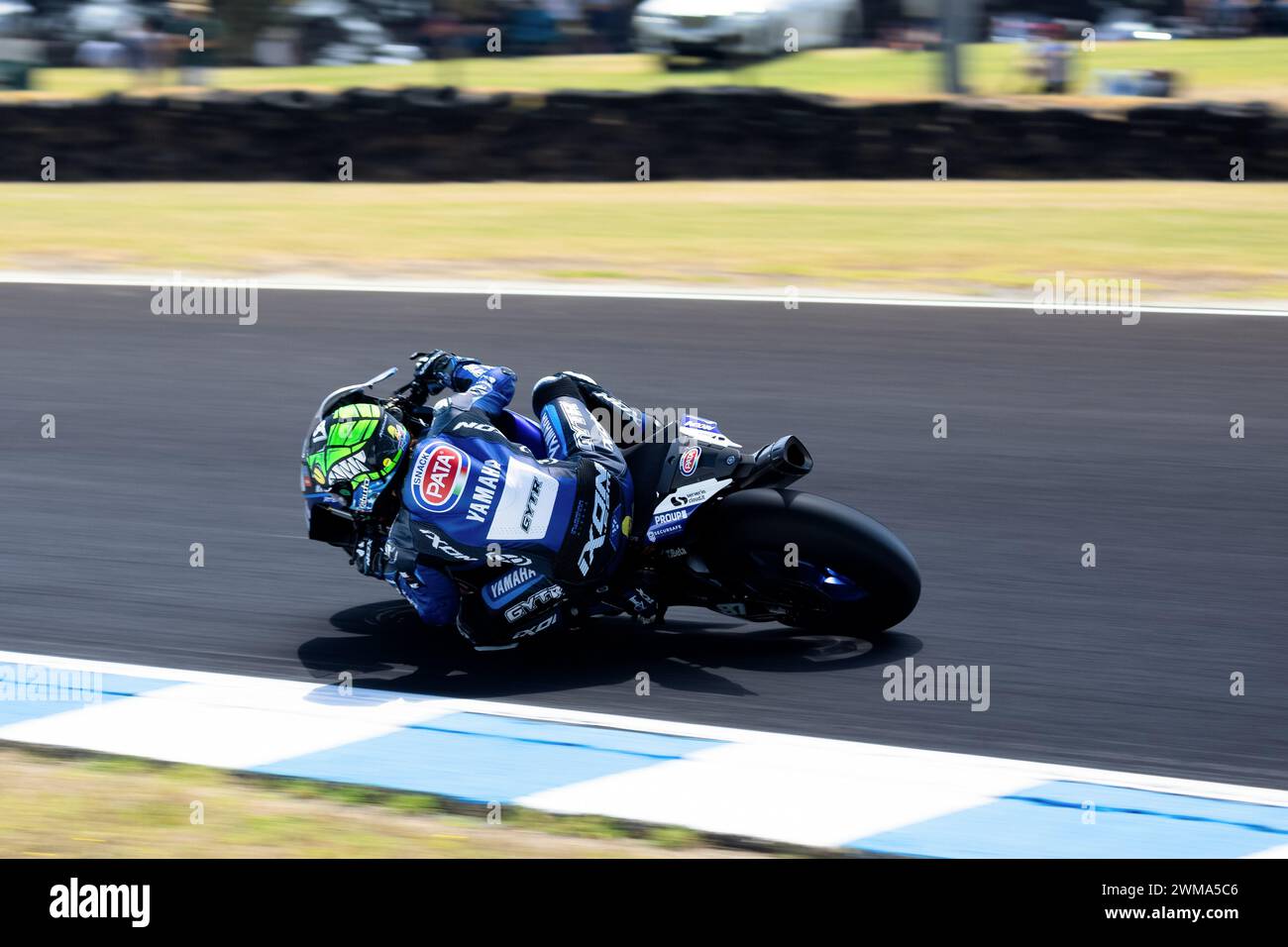 Phillip Island, Australia, 25 February, 2024. Remy Gardner of Australia on the GYTR GRT Yamaha ...